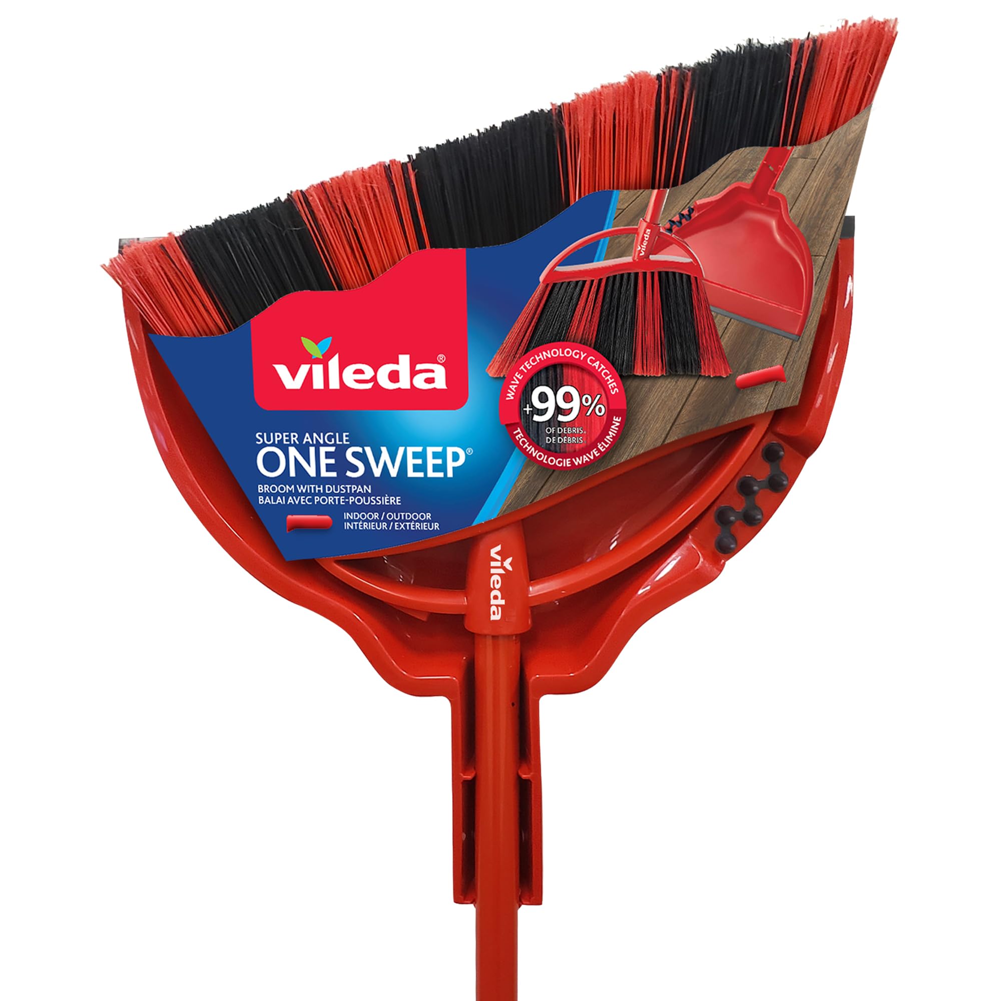 Vileda One Sweep Broom with Step-On Dustpan | Catches Over 99% of Dust ...