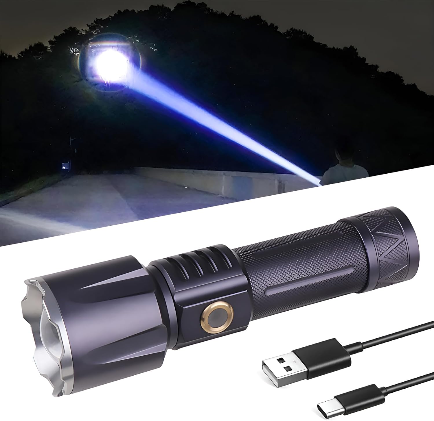 XLENTGEN Torches LED Super Bright 600000 Lumens Rechargeable Flashlight ...
