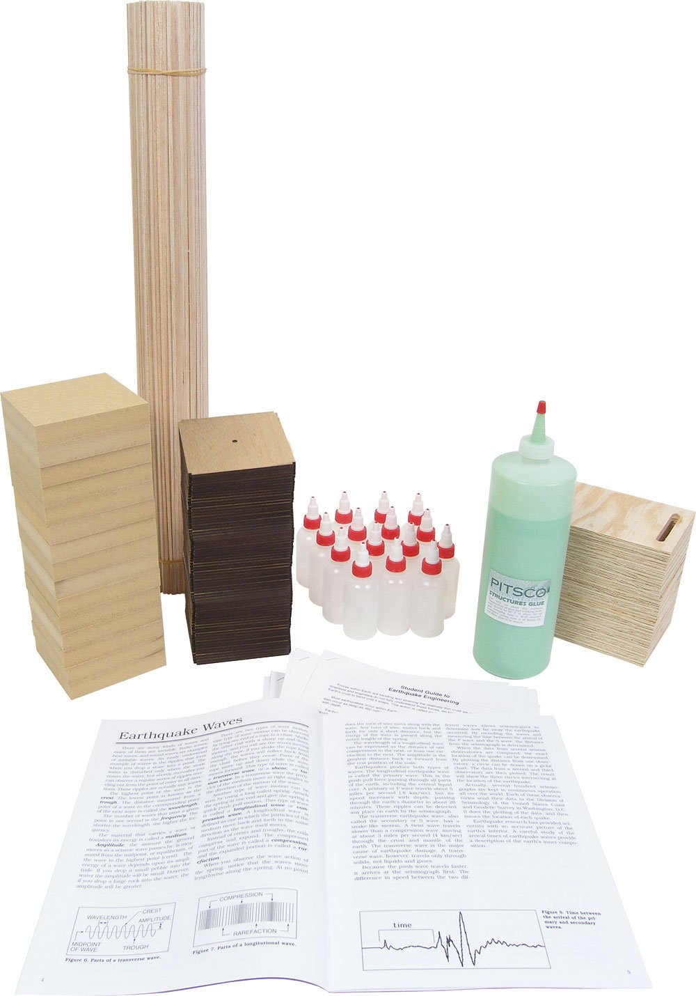 Amazon.com: Pitsco Balsa Wood EQs Earthquake Towers Class Pack (For 30 ...