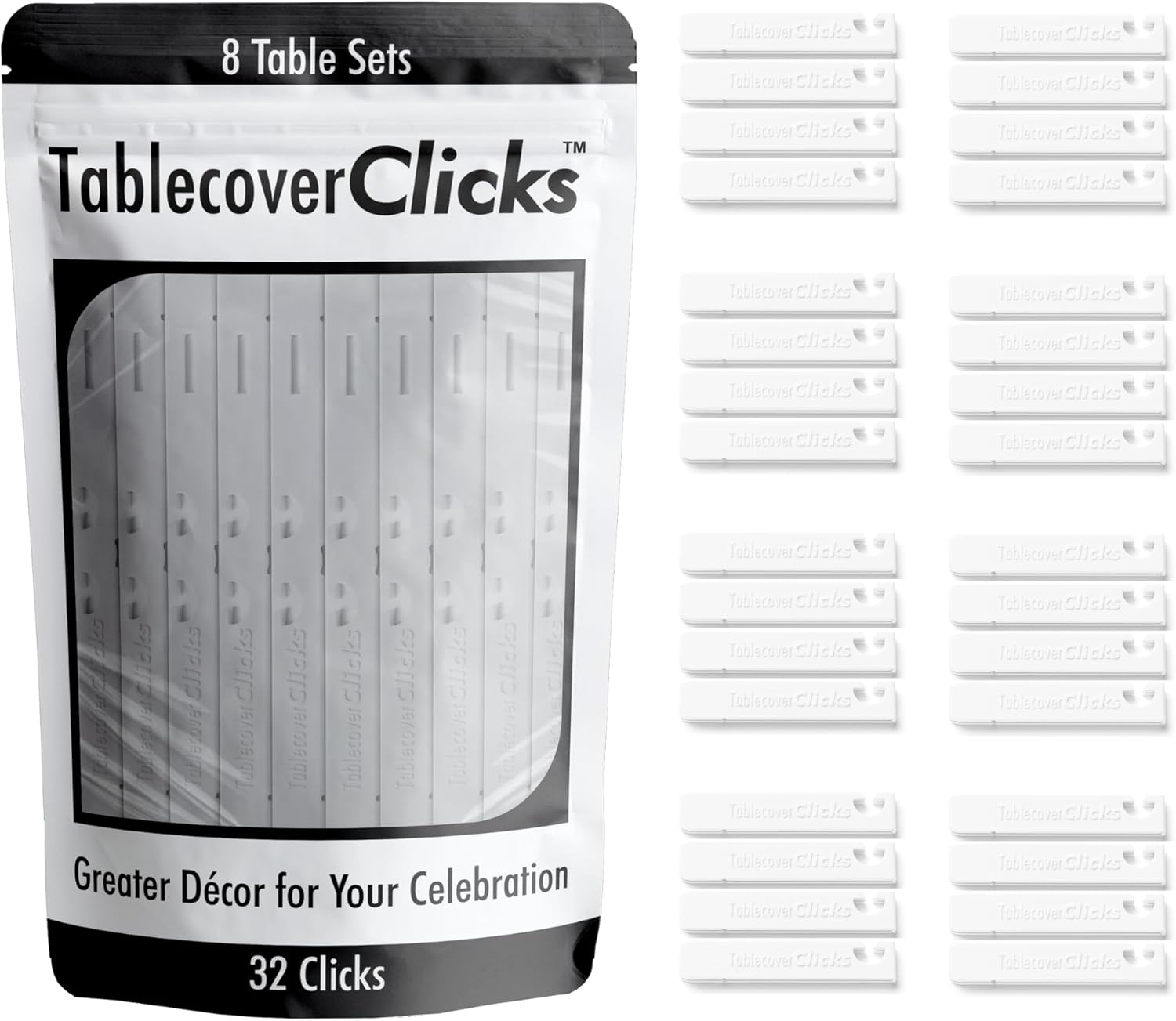 Amazon.com: Table Cover Clicks: 32 Pack of Reusable Tablecloth/Table ...