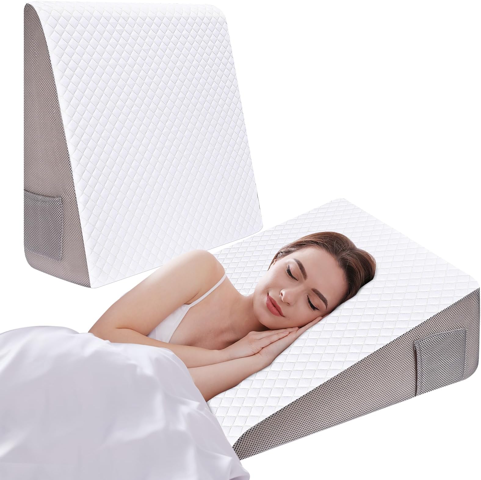 Amazon.com: EzKamfort Wedge Pillow for Sleep Apnea - 7.5" Bed Wedge Pillow for Back Pain Relief ...