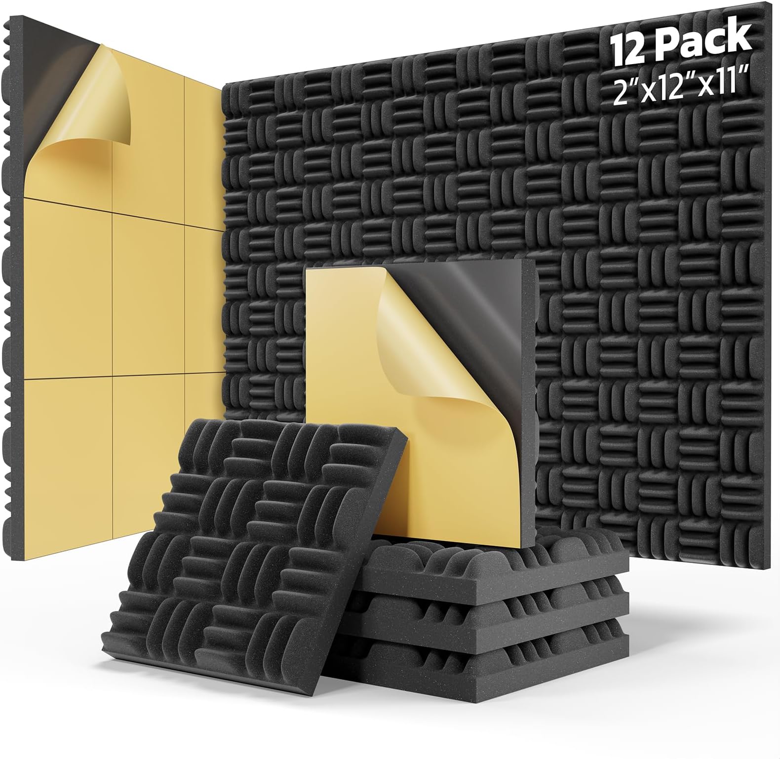 Amazon.com: BEEQUIET 12 Pack Self-Adhesive Sound Proof Foam Panels for ...