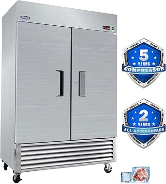 Amazon.com: 54" Commercial Freezer w/ 2 Solid Doors 49 Cu.Ft Stainless ...