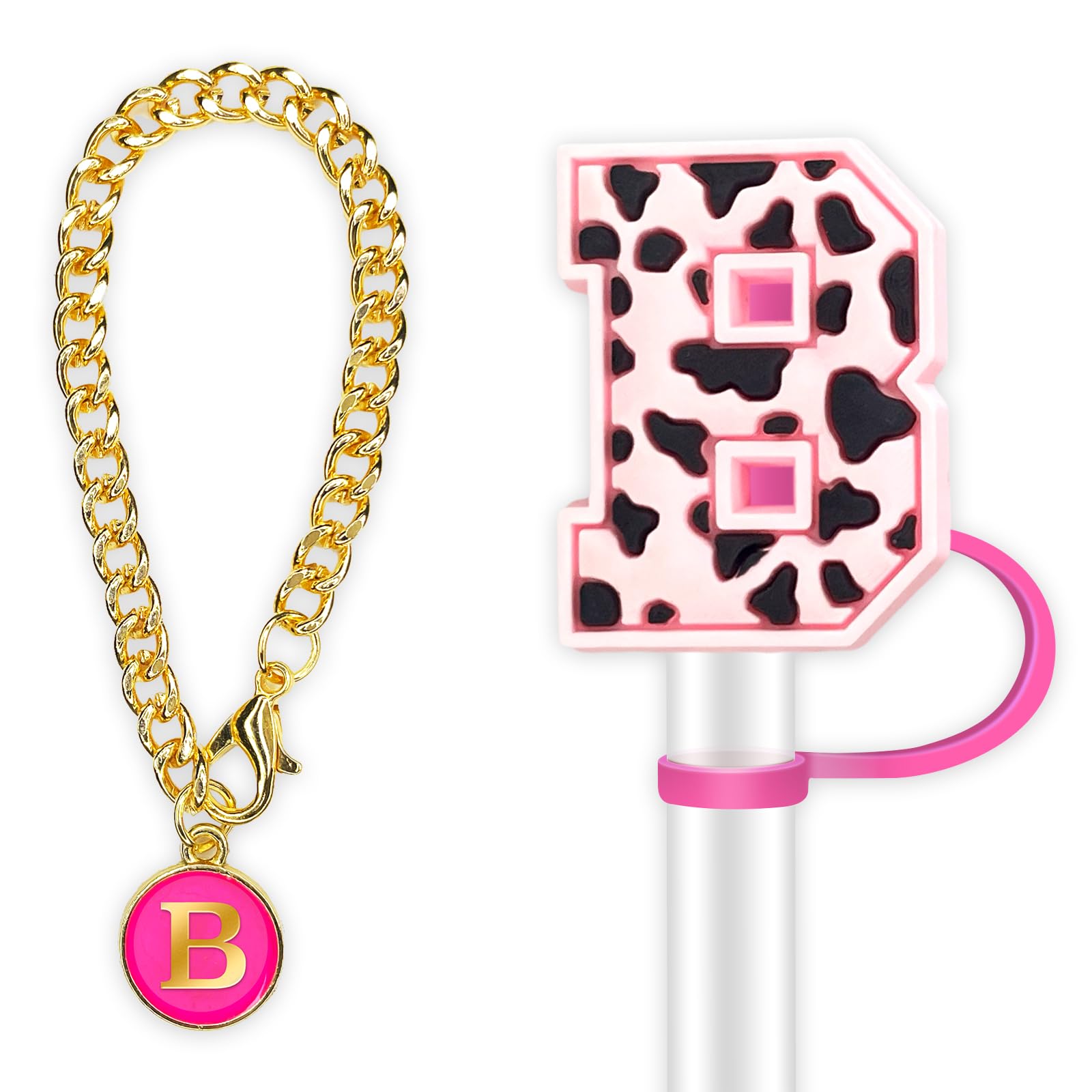 Amazon.com | Yanvowes Pink Letter Straw Toppers for Stanley, 10mm ...