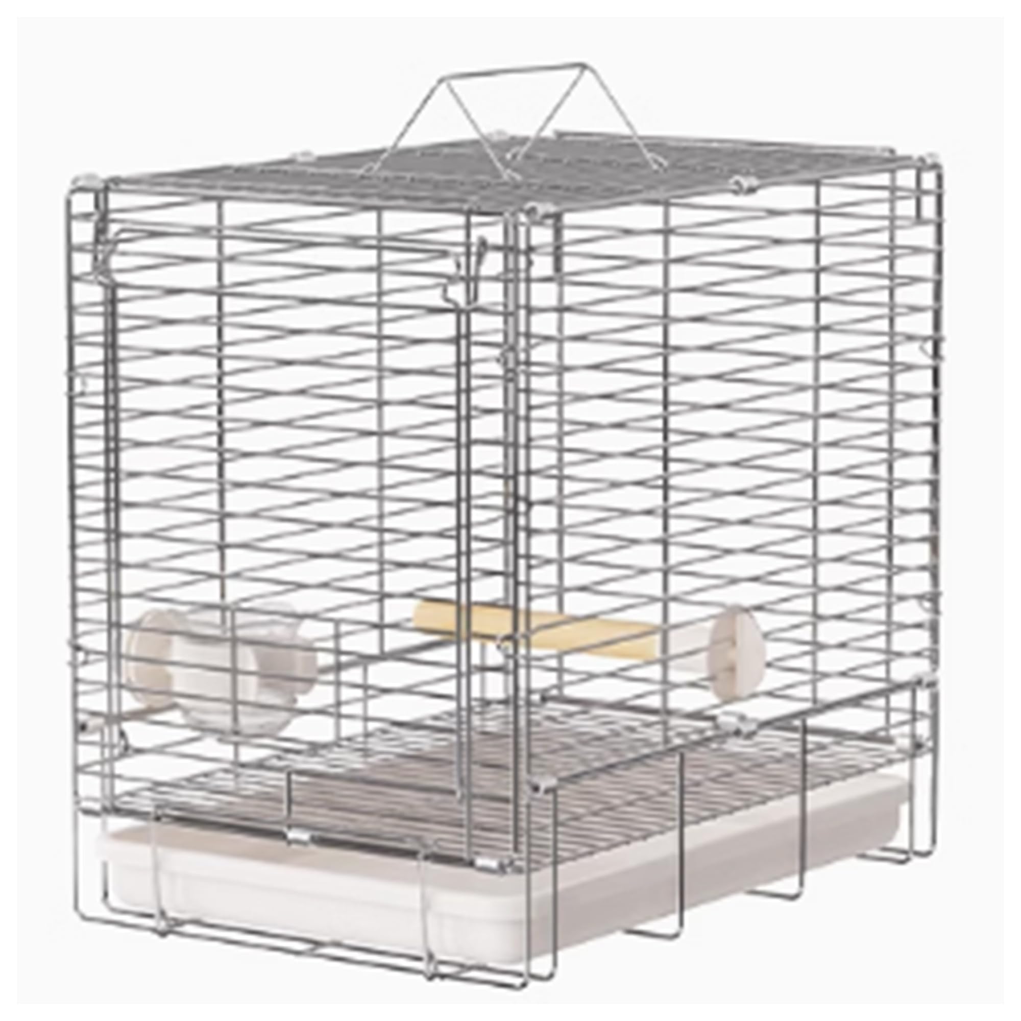 Amazon | 304ステンレス鋼鳥かご 屋内屋外デュアルユース鳥かご 鳥 キャリーポータブル 一体型折りたたみ式で設置不要 31.5×22.5×30cm 1～3羽のセキセイインコに適してい ...