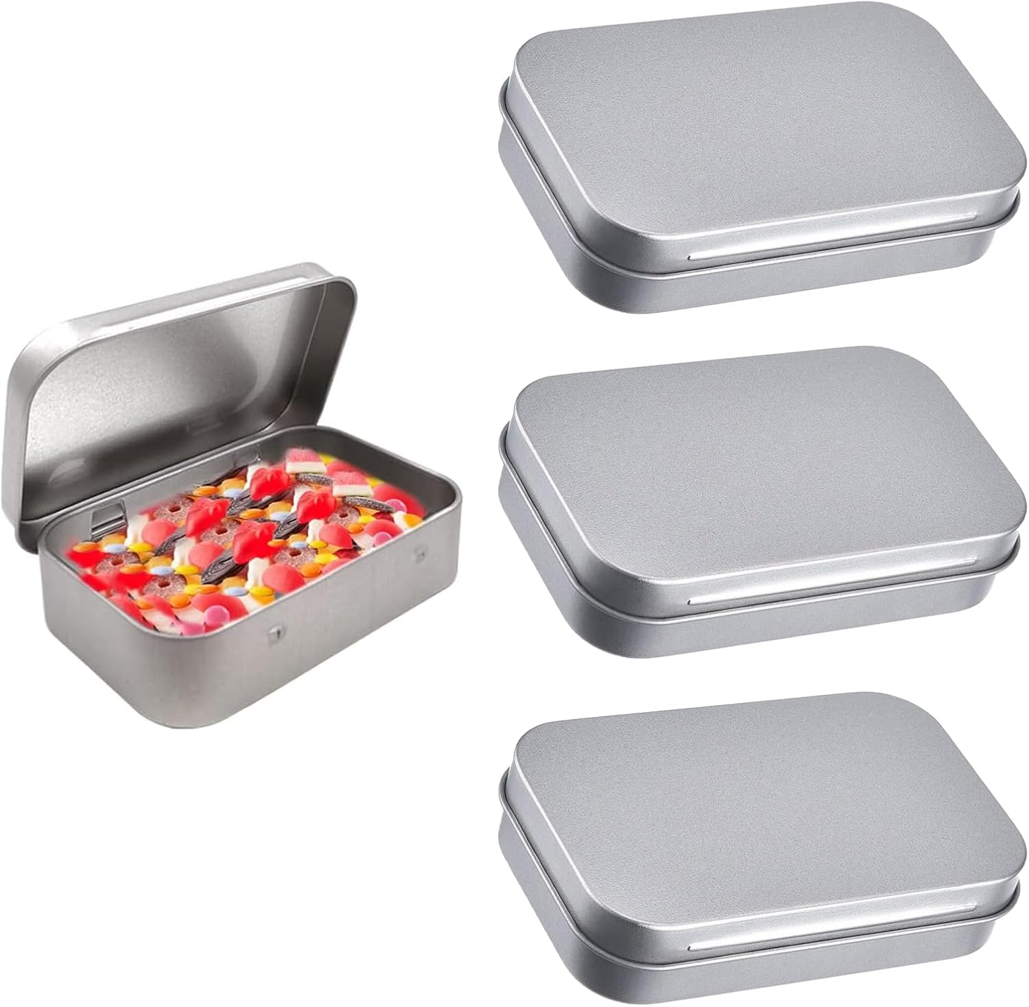 Hinged Craft Tins Metal Tin Box With Lid, Small Metal Containers