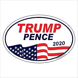 Amazon.com: Imagine This Trump Pence 2020 American Flag Oval Shaped ...