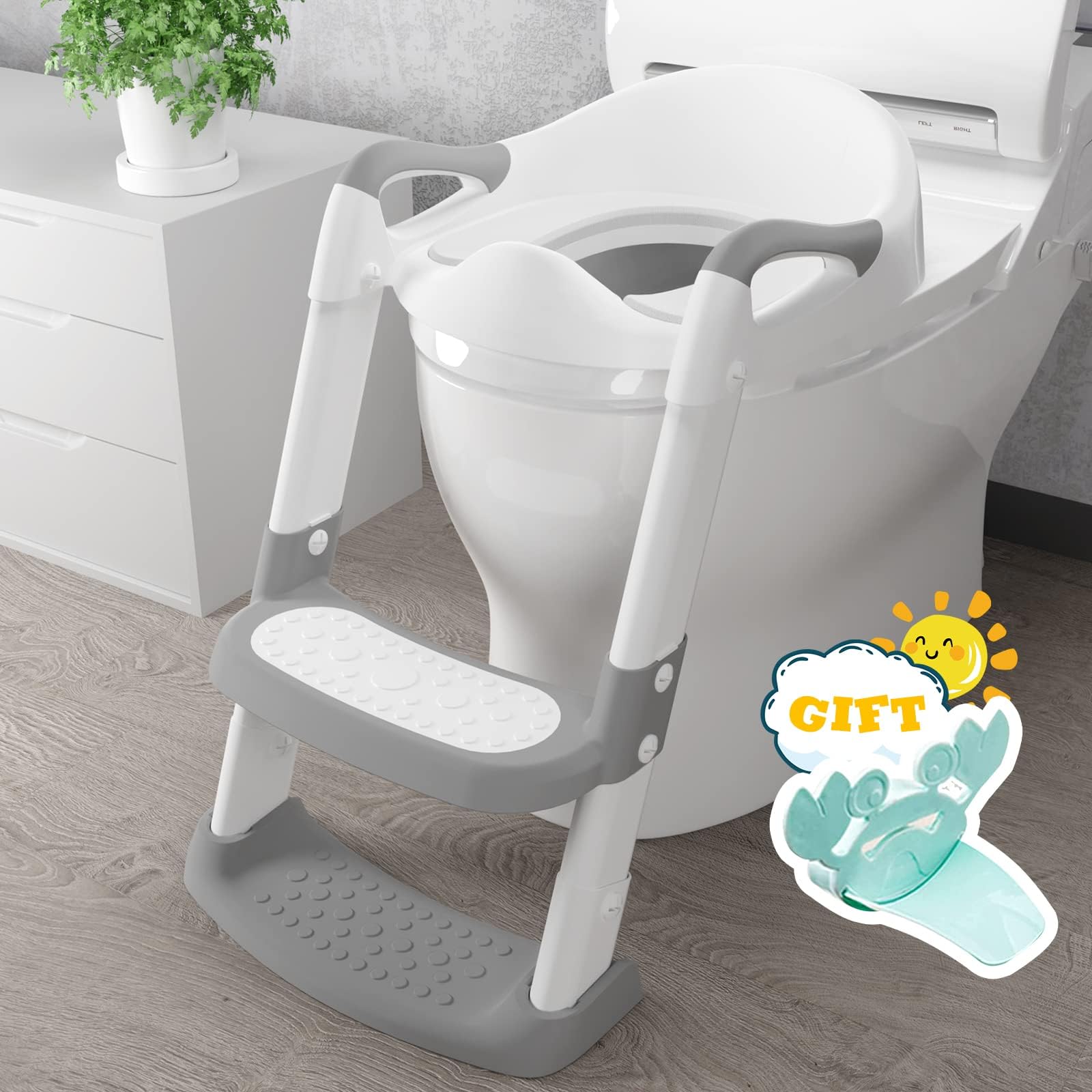 Amazon.com: Potty Training Seat with Step Stool Ladder, Gentle Monster ...