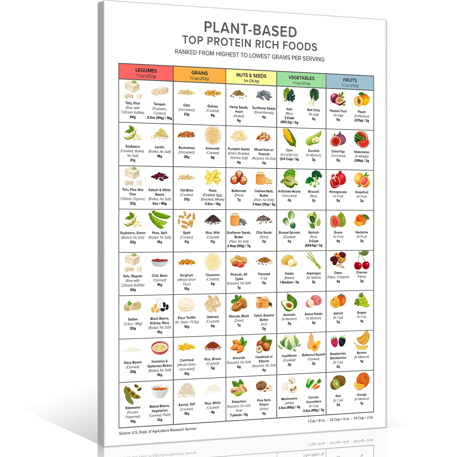 Amazon.com: Osdfem Rich Plant-based Protein Chart Wall Art, Top Protein ...