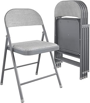Amazon.com: COSCO SmartFold® Fabric Folding Chair, 4-Pack, Gray : Home ...