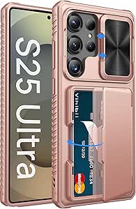 Amazon.com: Vihibii for Samsung Galaxy S25 Ultra Case with Card Holder (4 Cards), [RFID Blocking ...