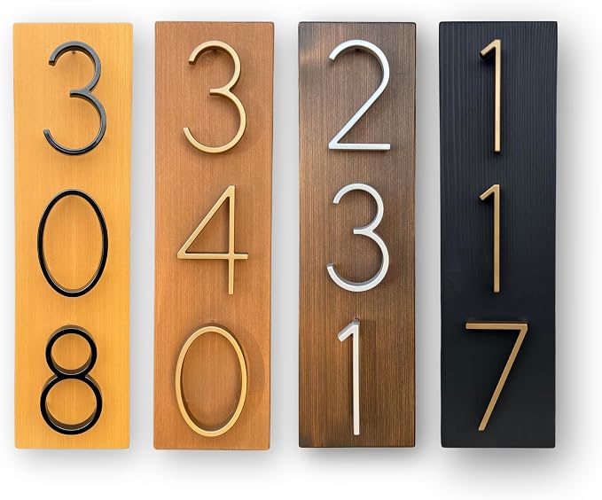 Amazon.com: House Numbers, Modern House Number Sign, Vertical Address ...