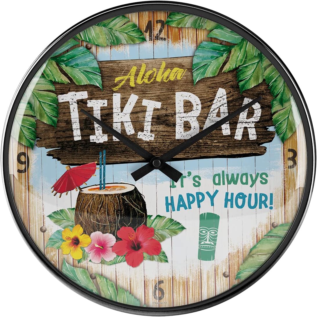 Nostalgic-Art, Horloge rétro, Open Bar Tiki Bar – Cadeau pour Les ...