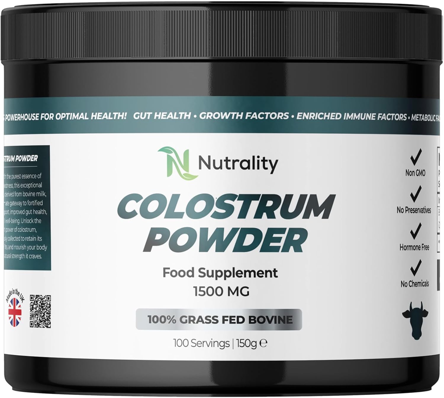 Nutrality Bovine Colostrum Powder 1500mg | Colostrum Supplement for ...