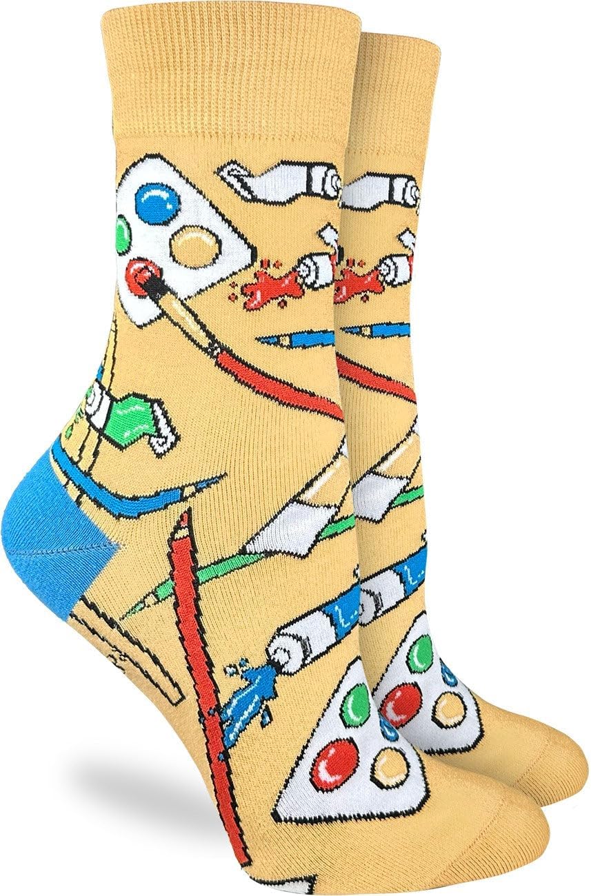 Amazon.com: Good Luck Sock Women's Art Supplies Socks, Adult, Shoe Size ...