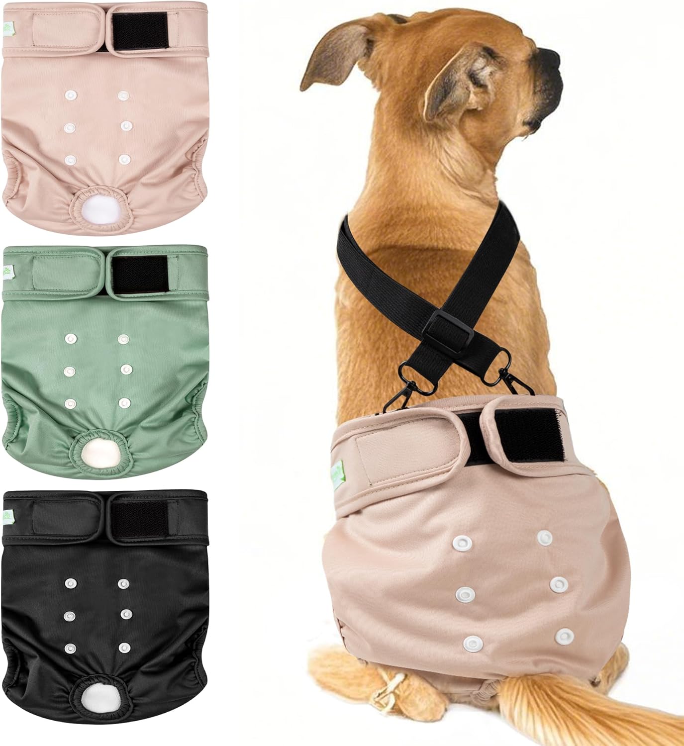 Amazon.com : wegreeco Reusable Washable Dog Diapers Female with 1PC ...