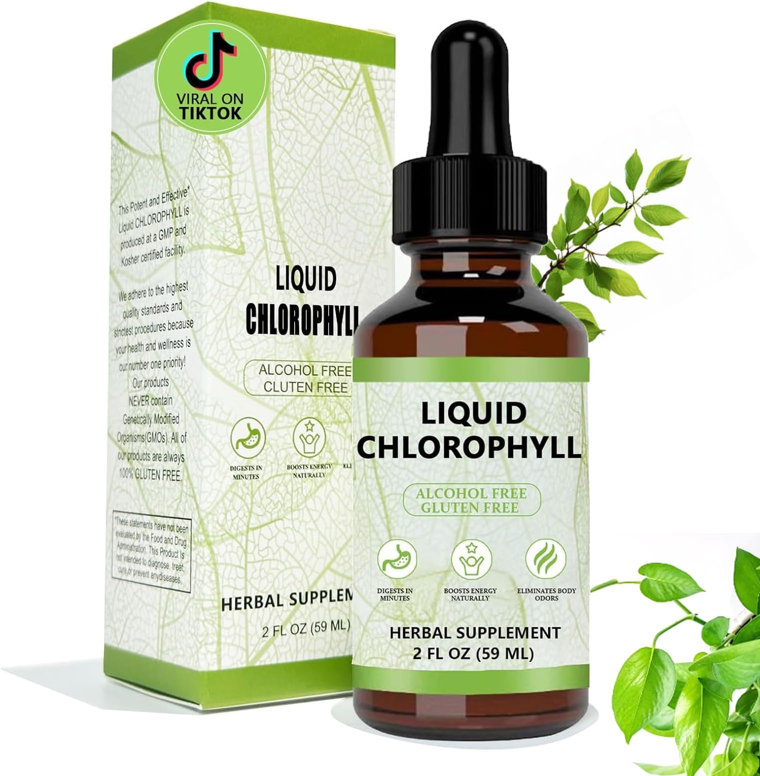 Amazon.com: Liquid Chlorophyll Drops - Organic Vegan Body Deodorant ...