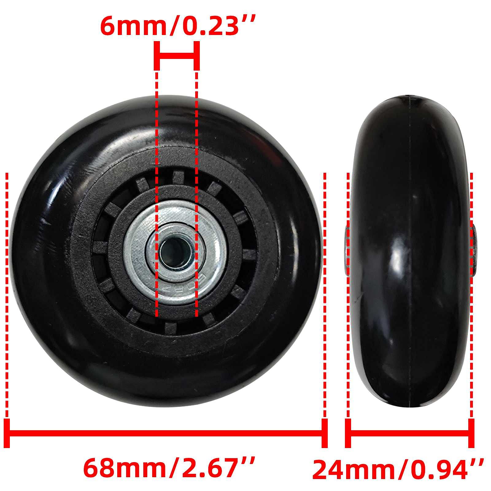 Snapklik.com : Luggage Suitcase Wheels Replacement Kits 68mm X 24mm ...