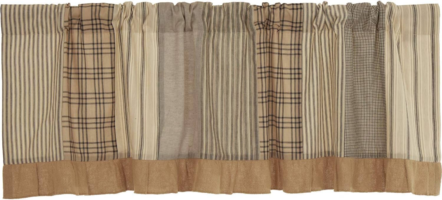 Amazon.com: Cozy Line Home Fashions Red Navy Patchwork Rod Pocket ...