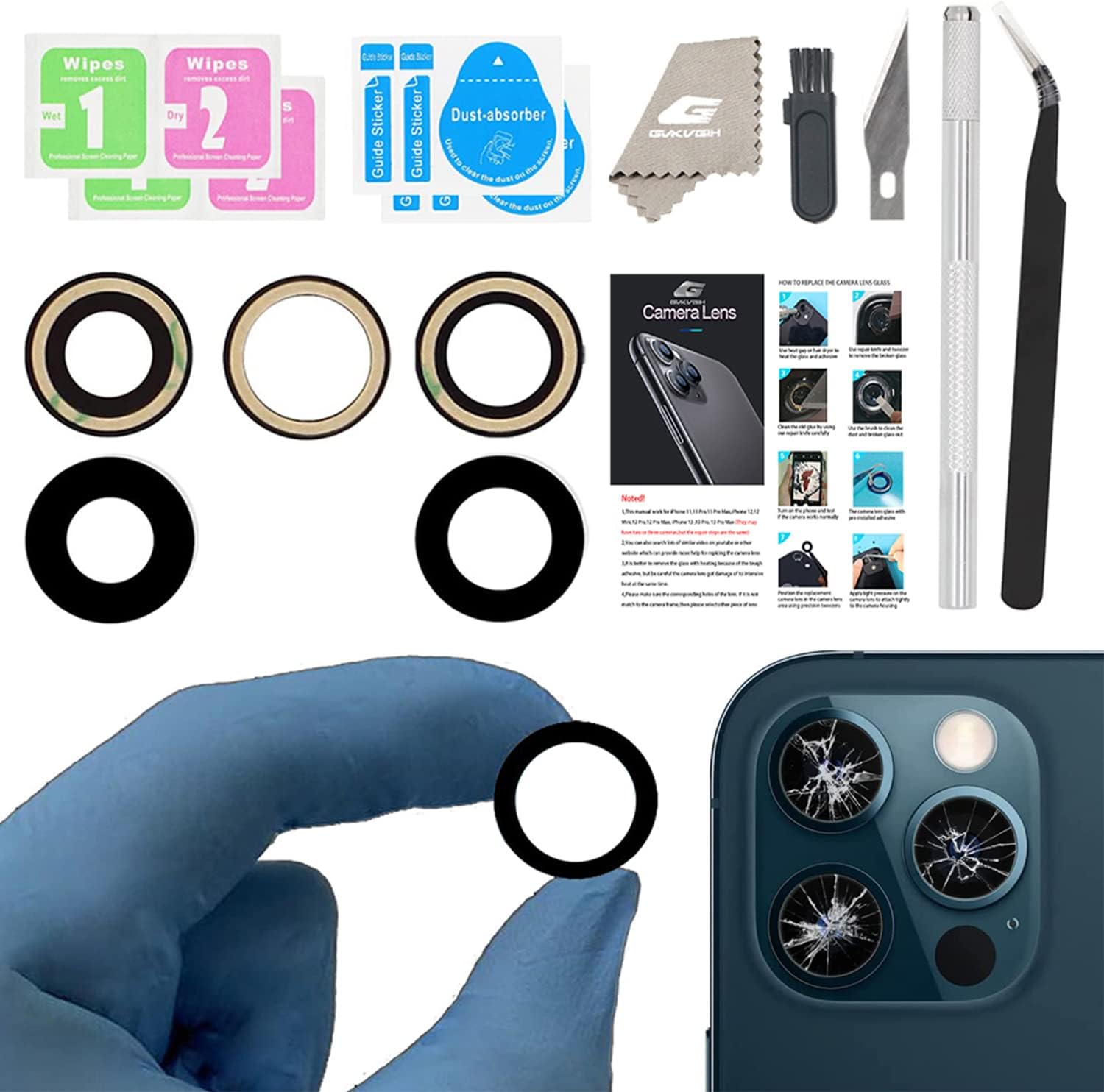 Amazon.com: ASDAWN Back Camera Lens Glass Replacement for iPhone 13 Pro ...