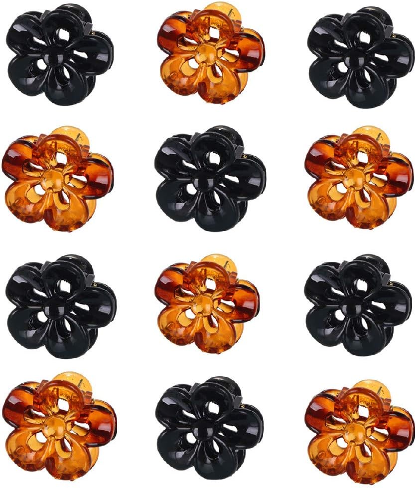 Amazon.com : ADRIONE Mini Black Flower Hair Claw Clips - 100 Bulk Pack ...