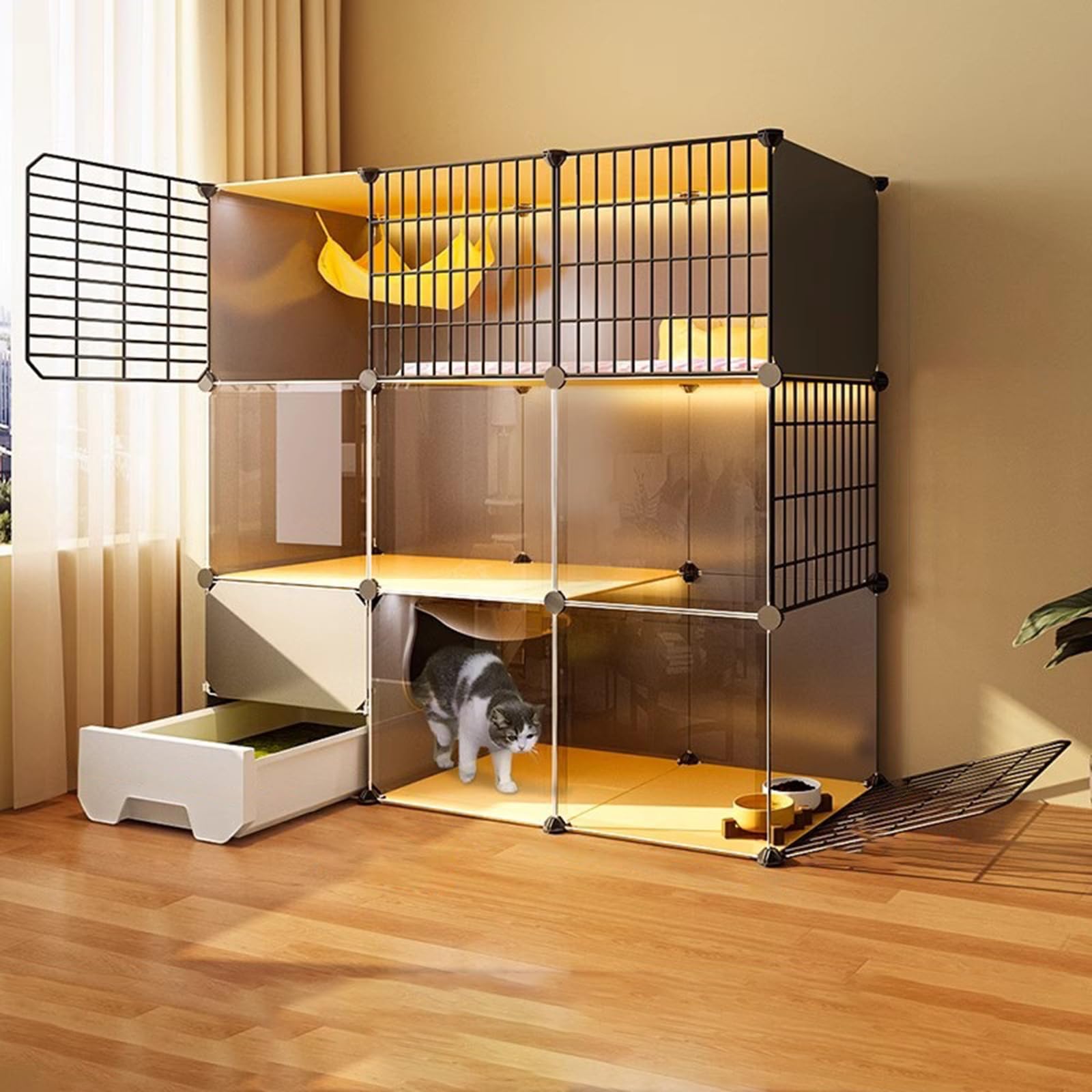 Cat Cages Indoor with Litter Box, Kitten Cage for Indoor Cats, Outdoor ...