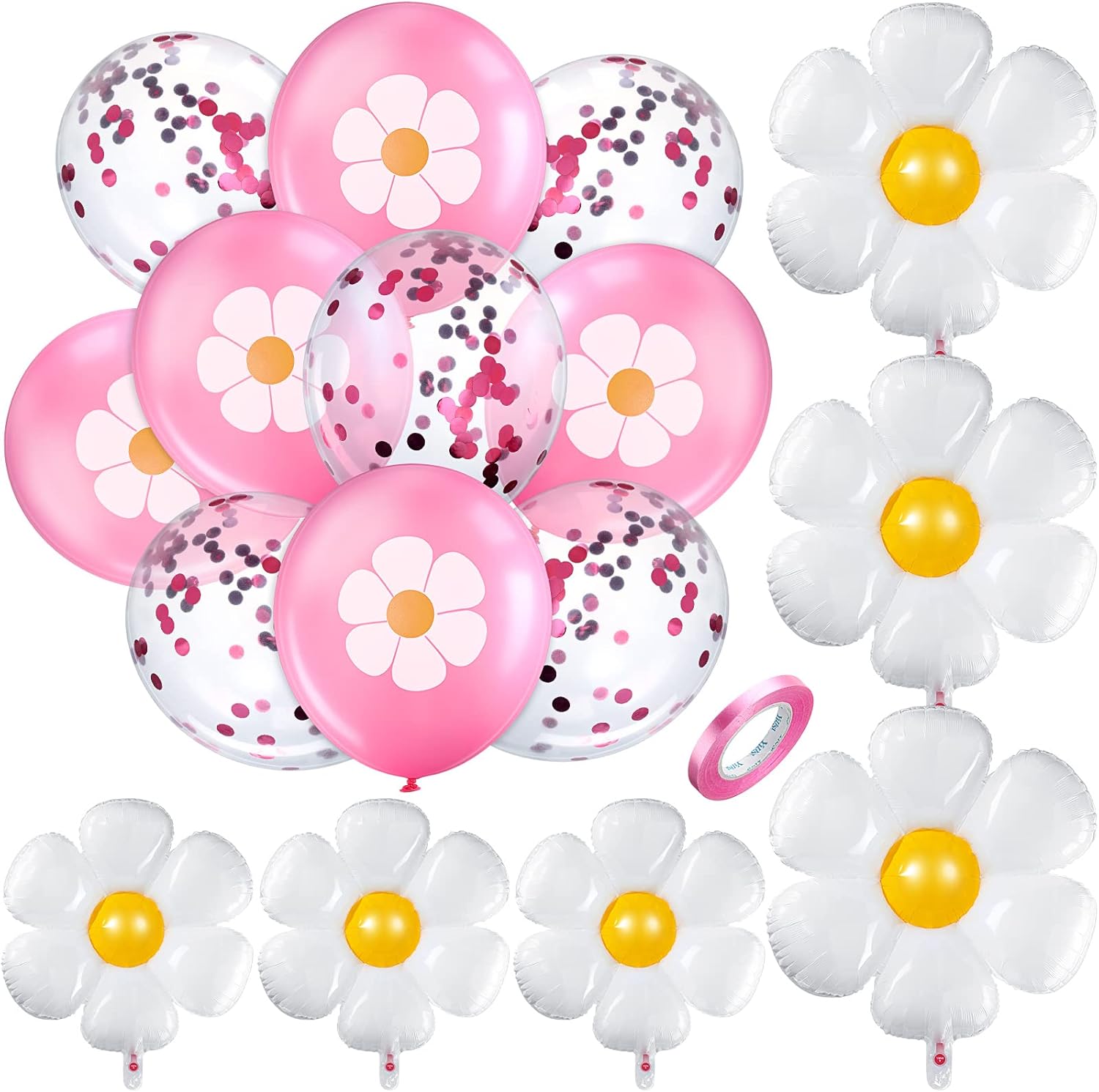 Amazon.com: 26 Pieces Daisy Balloons White Flower Balloon Small Daisy ...