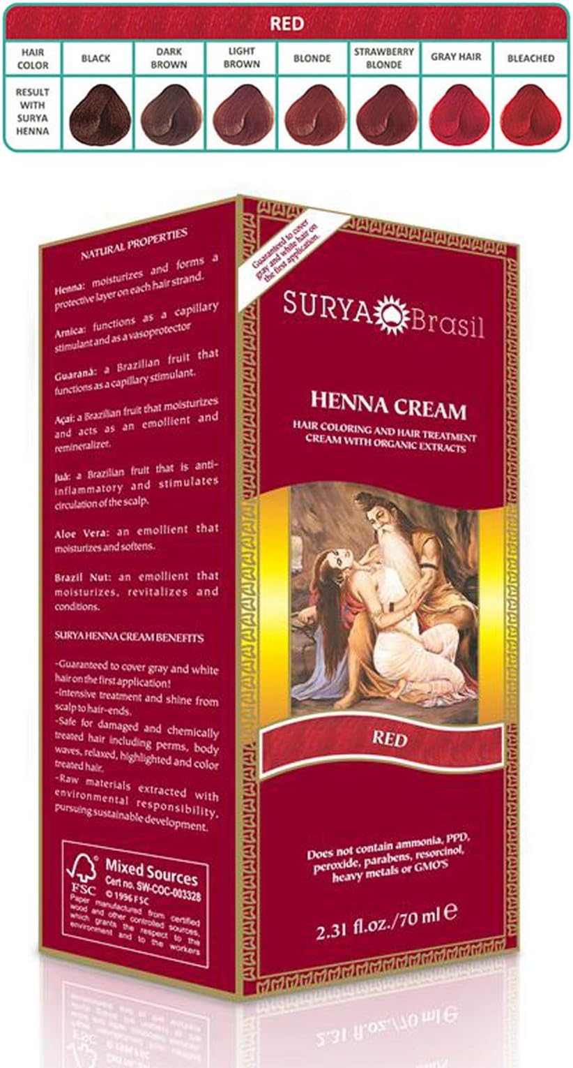 Amazon.com : SURYA Red Henna, 2.31 FZ : Vitamins : Beauty & Personal Care