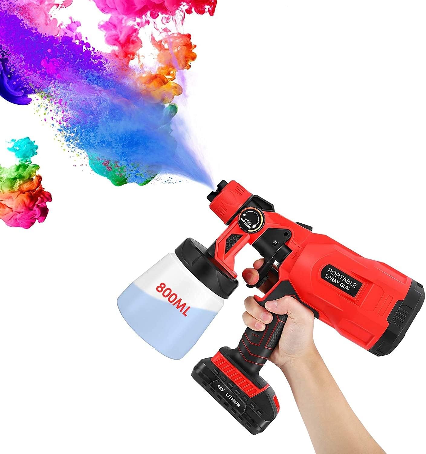 Amazon.com: Cordless Spray Gun for Paint 550W 800mL,Cordless HVLP Spray ...