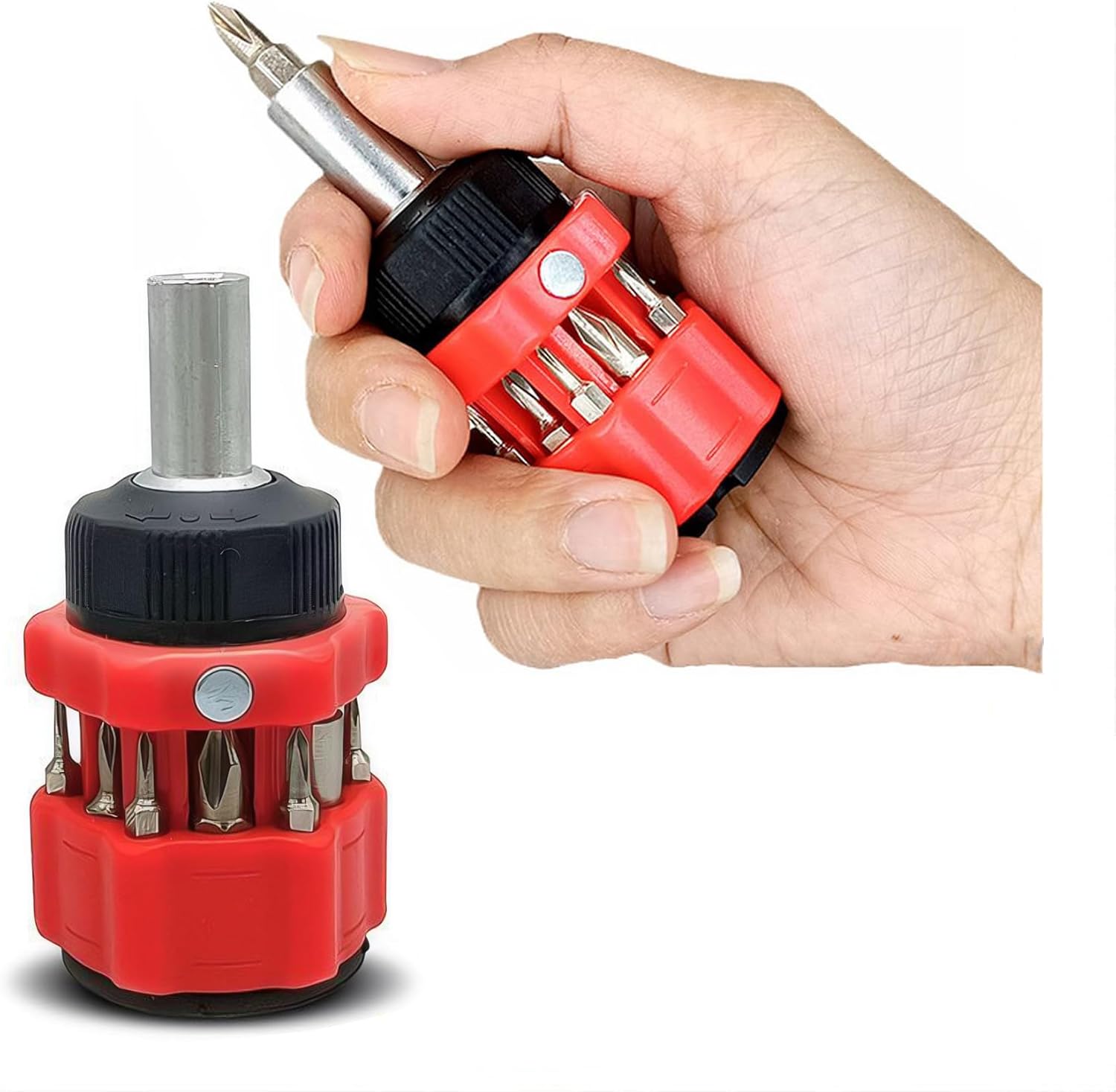 PANSHIYON Stubby Screwdriver,12 in 1 Stubby Ratcheting Screwdriver ...