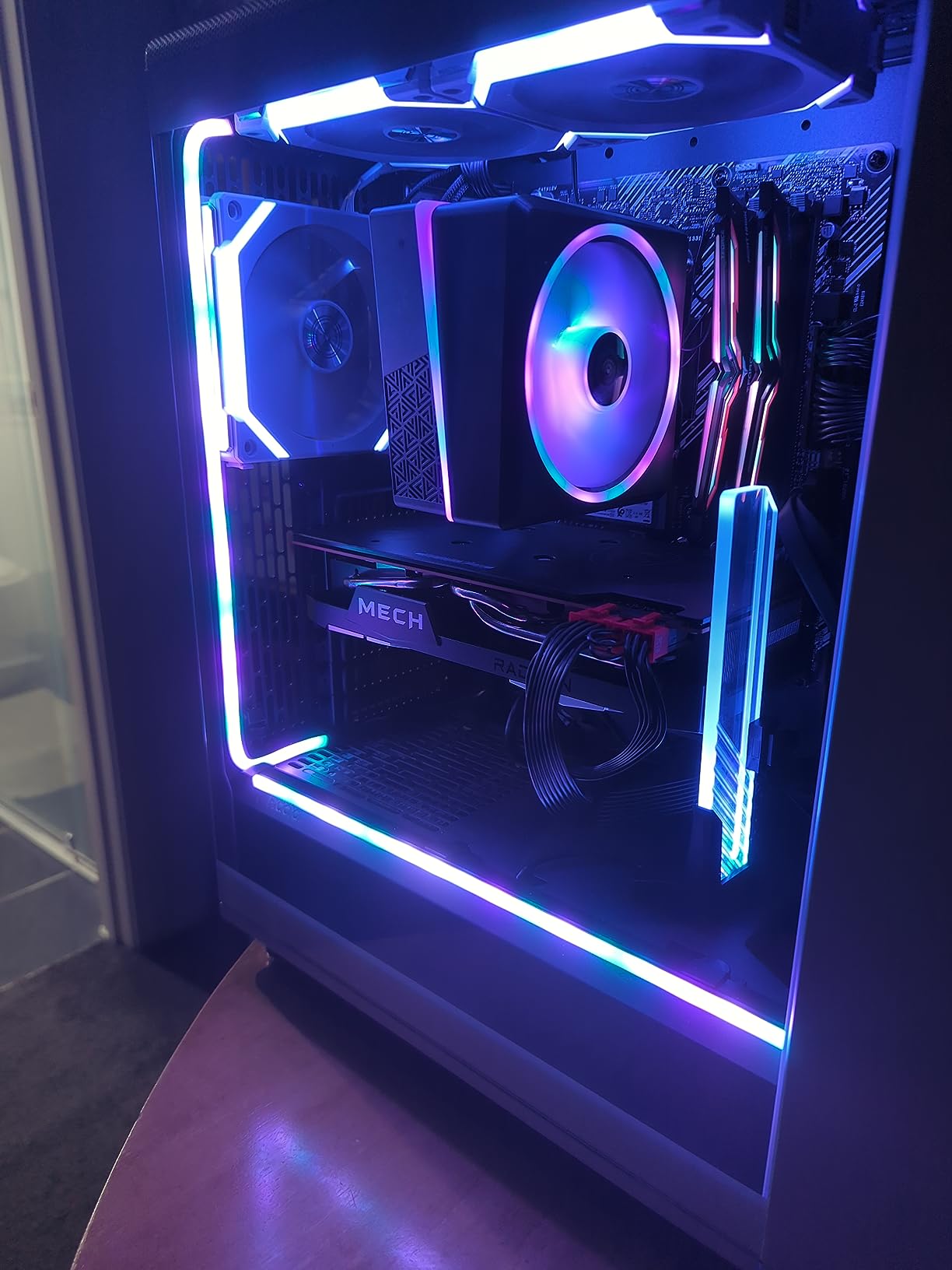 Airgoo NEON Addressable RGB PC LED Strip, 42 LEDs 2x15.7inch Silicone ...