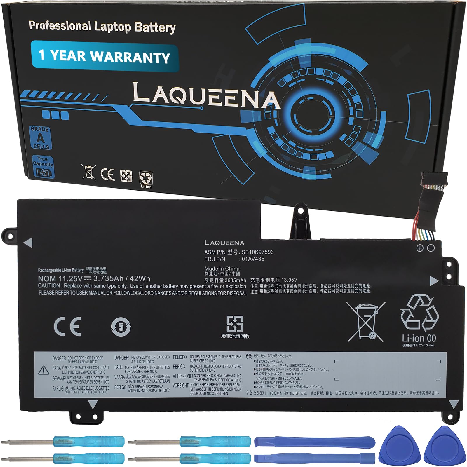 Amazon.com: LAQUEENA SB10K97593 Laptop Battery Compatible with Lenovo ...
