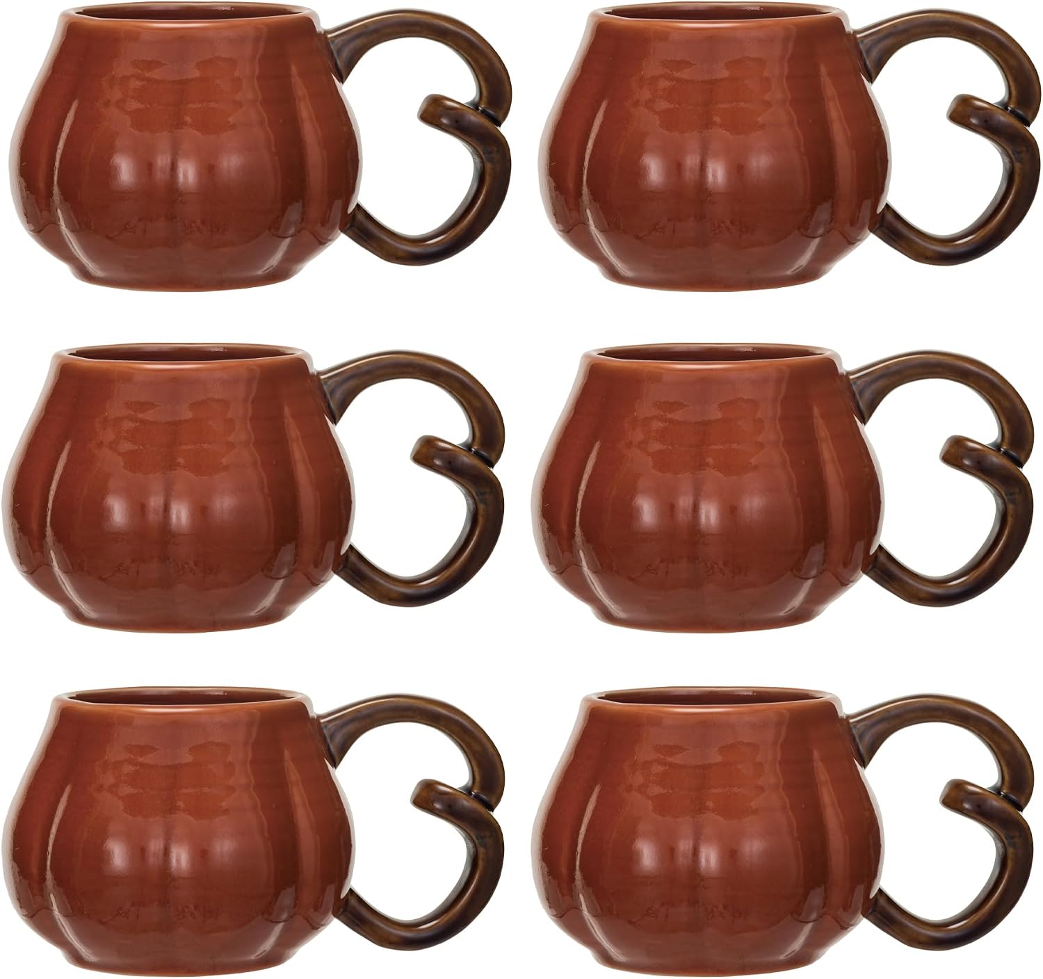 Amazon.com | Creative Co-Op Round Stoneware Pumpkin Mug, Orange and ...