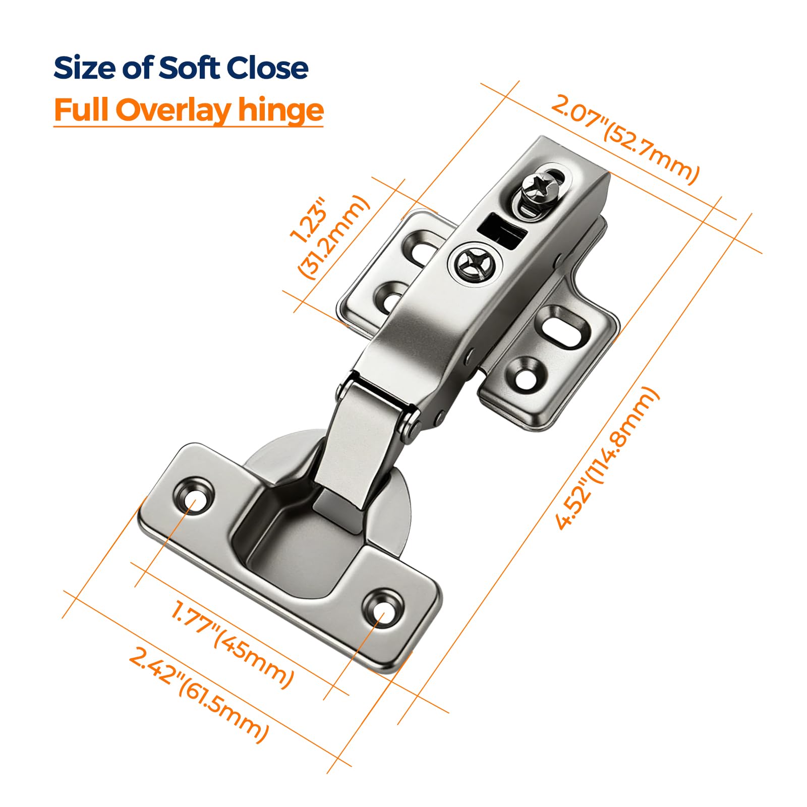 Snapklik.com : 4 Pack 2 Pairs European Kitchen Cabinet Hinges Soft ...