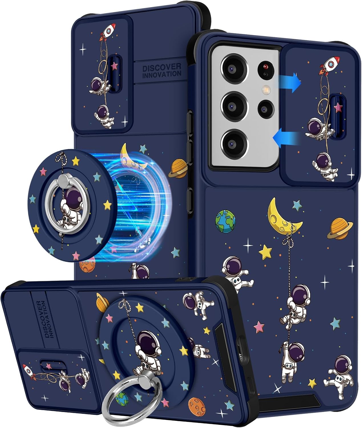 Amazon.com: Buleens for Samsung Galaxy S21 Ultra Case 6.8 Inch - with Ring Stand & Camera Cover ...