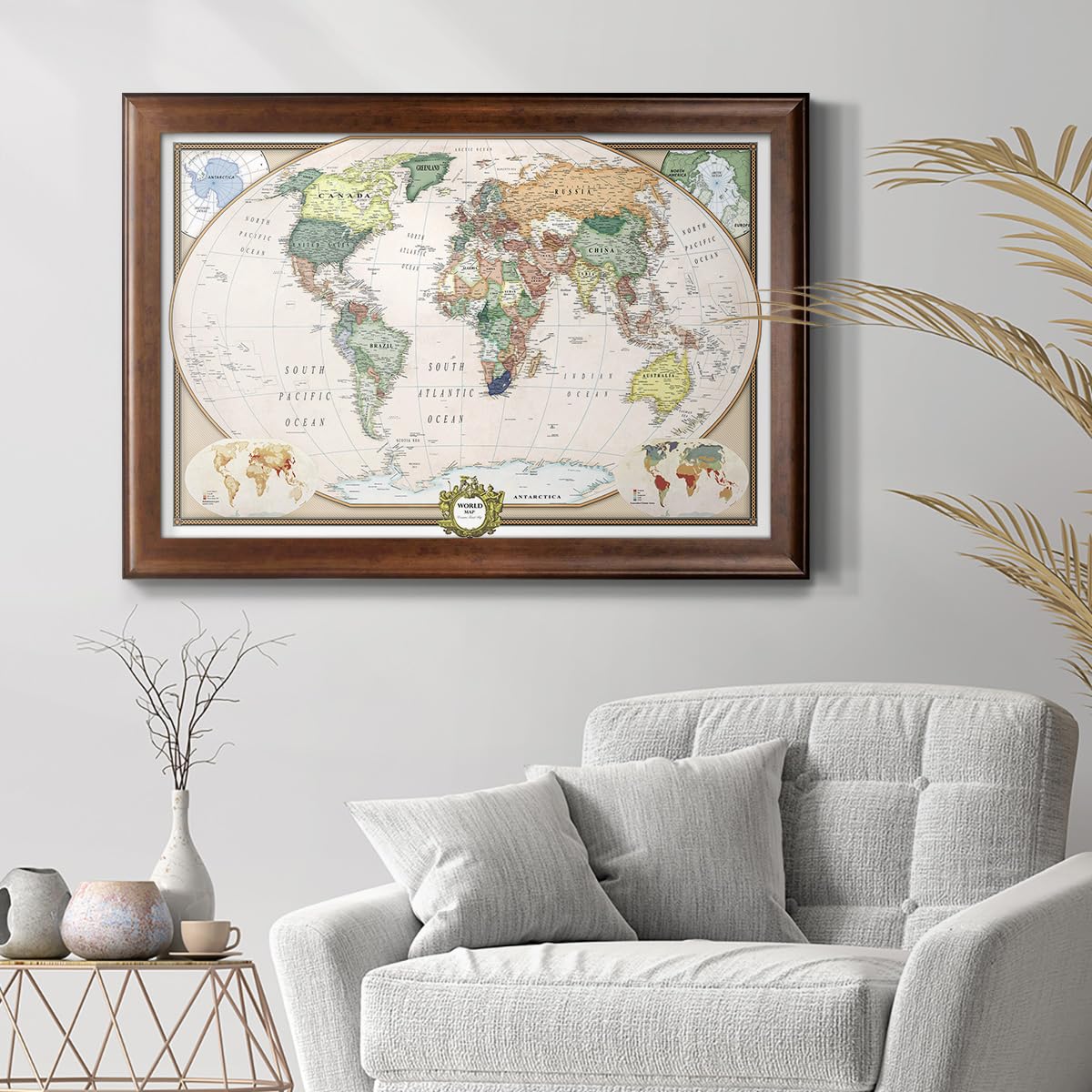 Snapklik.com : Renditions Gallery Colorful World Map Canvas Wall Art