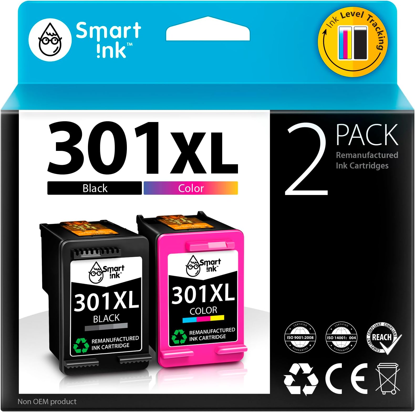 Smart Ink Remanufactured Ink Cartridge Replacement for HP 301XL 301 XL ...
