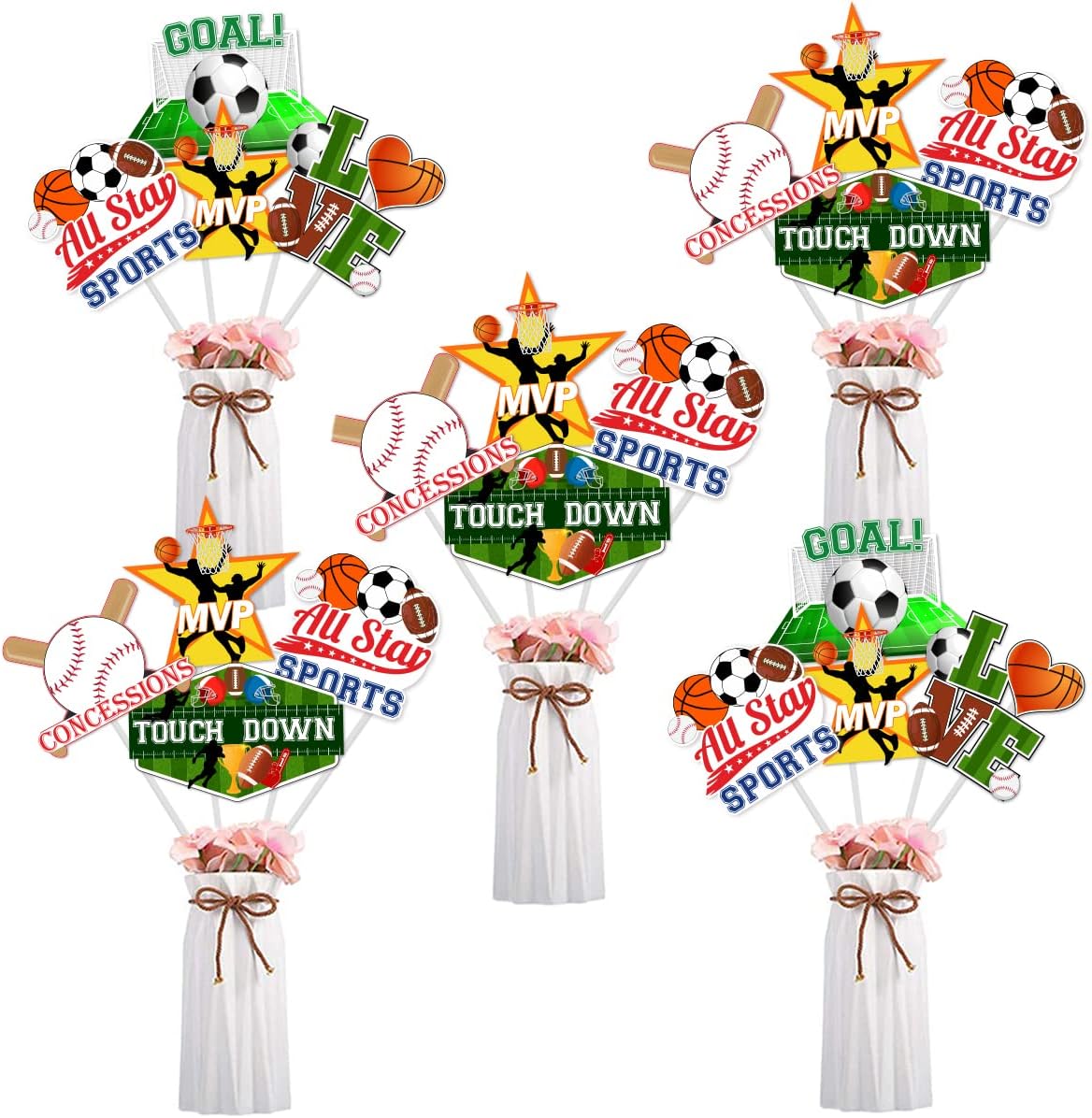 Amazon.com: Sursurprise Sports Party Centerpiece Sticks Football ...