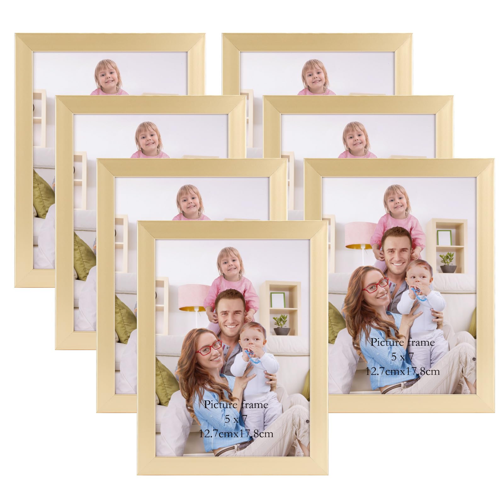 Amazon.com - Giftgarden 5x7 Picture Frame Gold Set of 7, Multi Modern 5 ...