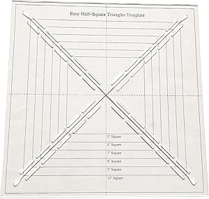 Amazon.com : Bequilter Easy Half-Square Triangles Template for Quilting ...