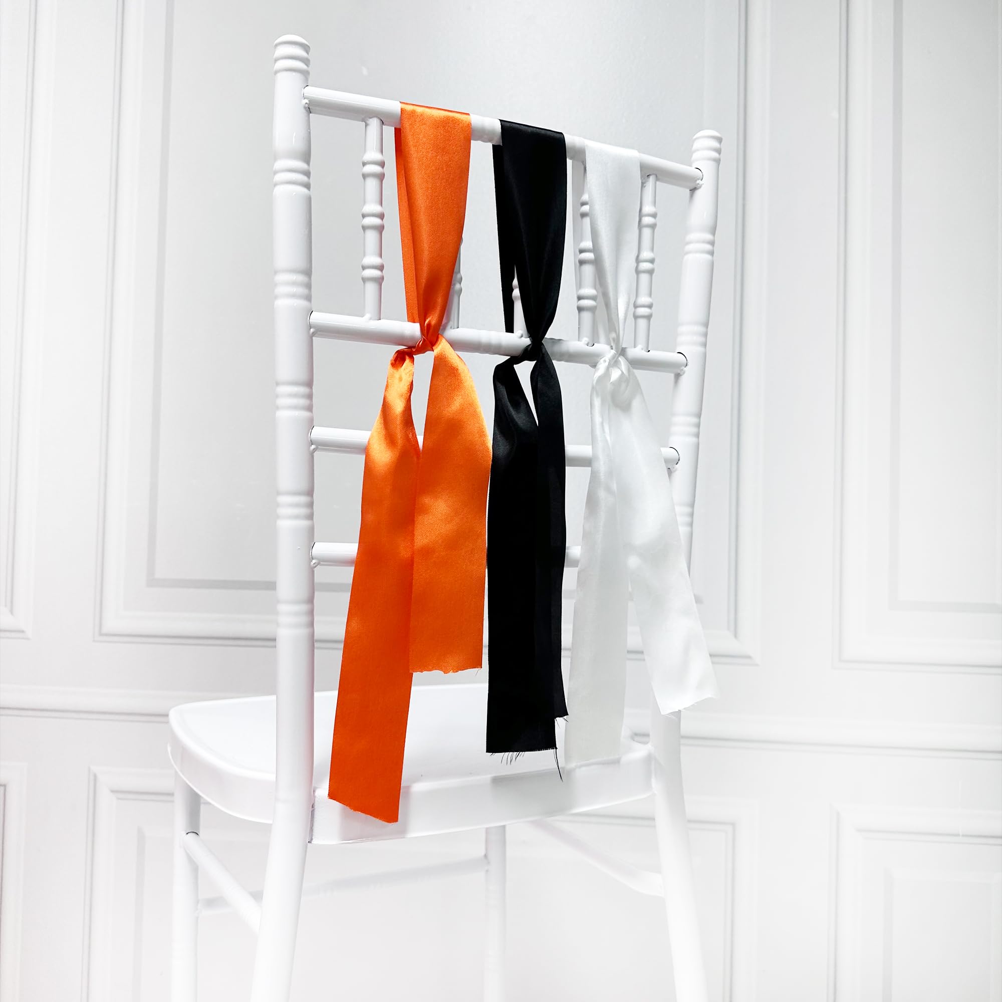 Snapklik.com : Orange Black White Satin Ribbon 656Yd 1.97 Wide Ribbon ...