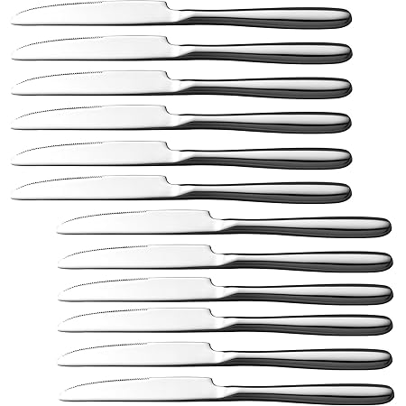 FOXAS Set of 6 Steak Knives Table Knives, Stainless Steel Dinner Knives ...