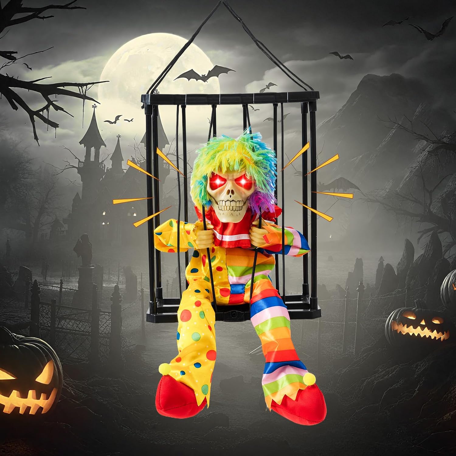 Amazon.com: Screaming Animated Halloween Party Decorations, Action ...