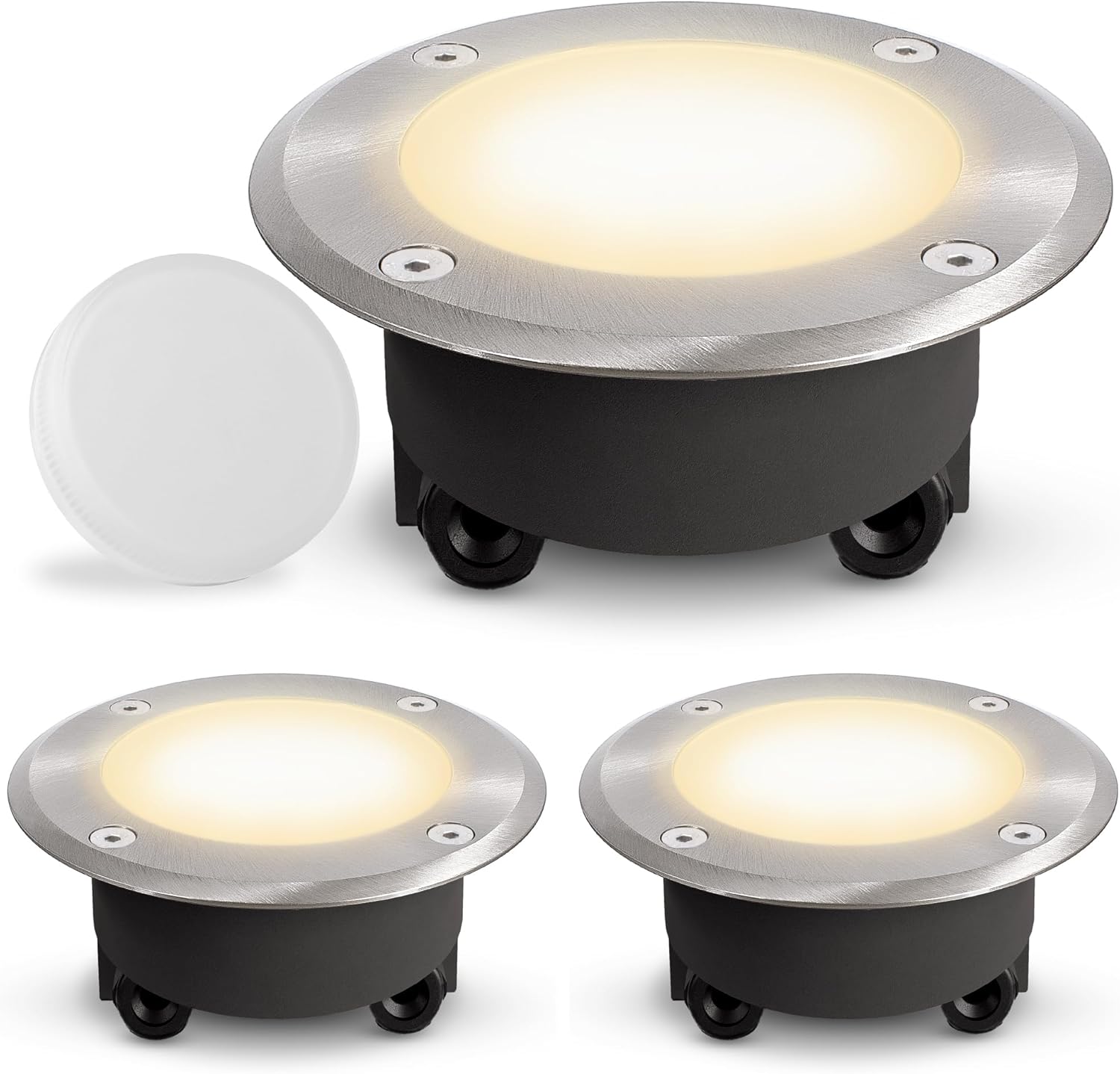 SSC-LUXon 3er Set VISKOS flache Bodenleuchte LED Außen IP67 - inkl GX53 ...