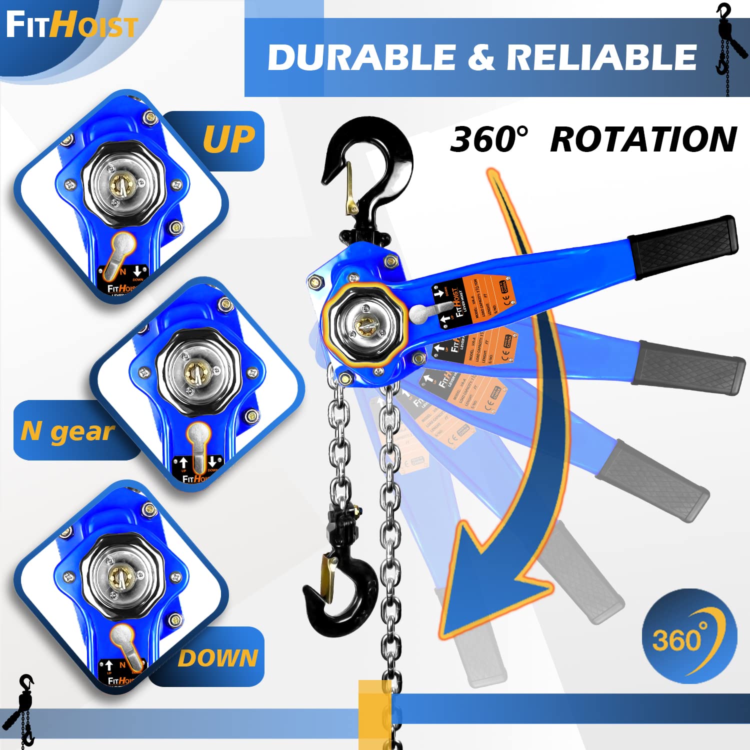 Manual Ratchet Chain Hoist - 1650LBS Capacity, 10FT Nepal | Ubuy