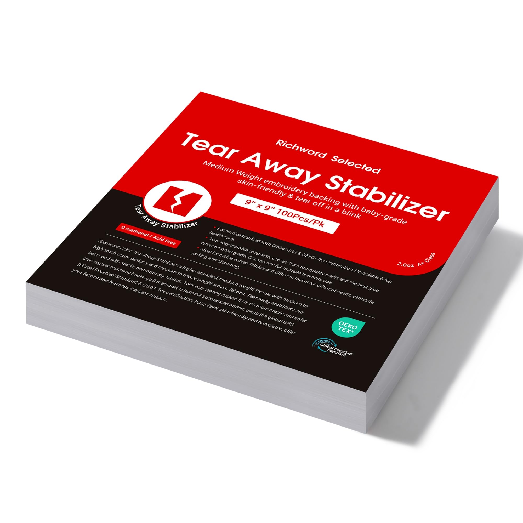 Snapklik.com : BAi Embroidery Stabilizer Tear Away Backing 9X9 Inches ...