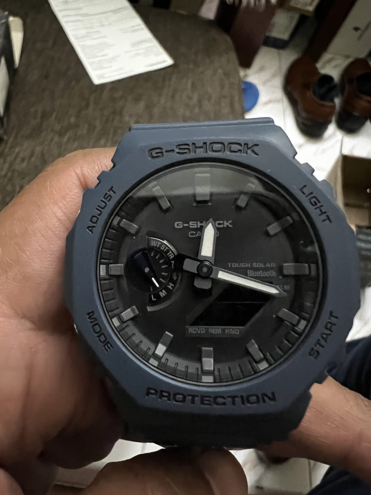 Casio G-Shock GA-B2100-2ADR Black Analog-Digital Dial Blue Resin Strap ...