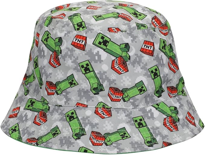 Amazon.com: Minecraft Multicolored Youth Graphic Bucket Hat : Clothing ...