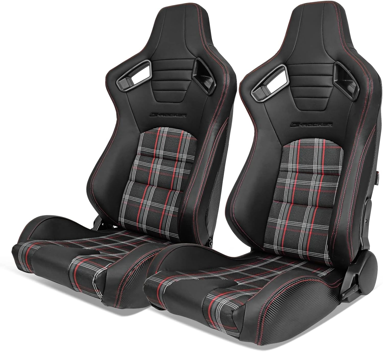 Amazon.com: IKON MOTORSPORTS, Universal Racing Seats Pair with Dual ...