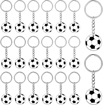 Amazon.com: Gosknor 20 Pcs Soccer Keychains, Soccer Ball Key Ring ...